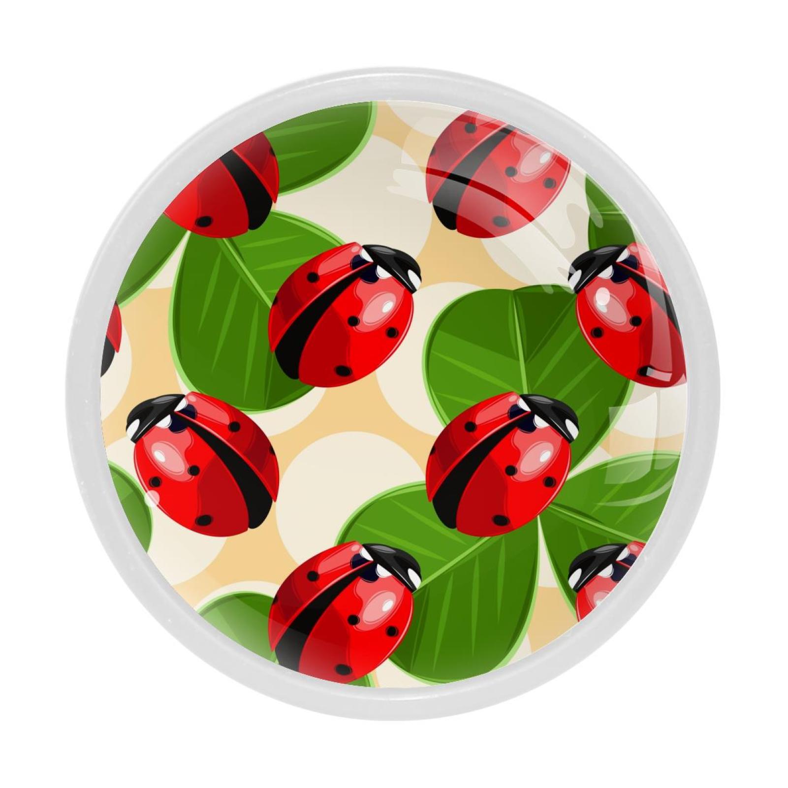 4 Pcs Ladybug Knobs for Kitchen Cabinet Cupboard Dresser Bookcase ...