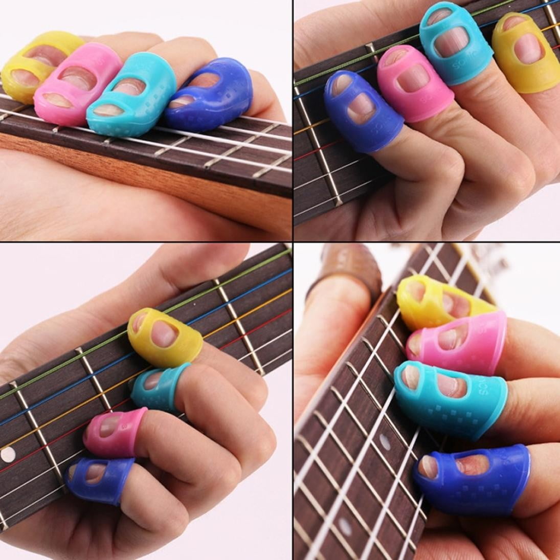 Click here for Rwvbm 4pcs Guitar Fingertip Protectors Finger Guar... prices