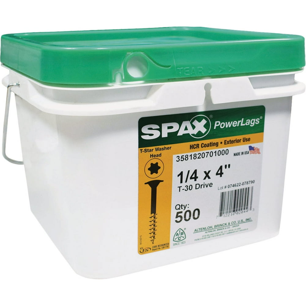 Spax PowerLags 1/4 In. x 4 In. Washer Head Exterior Structure Screw ...