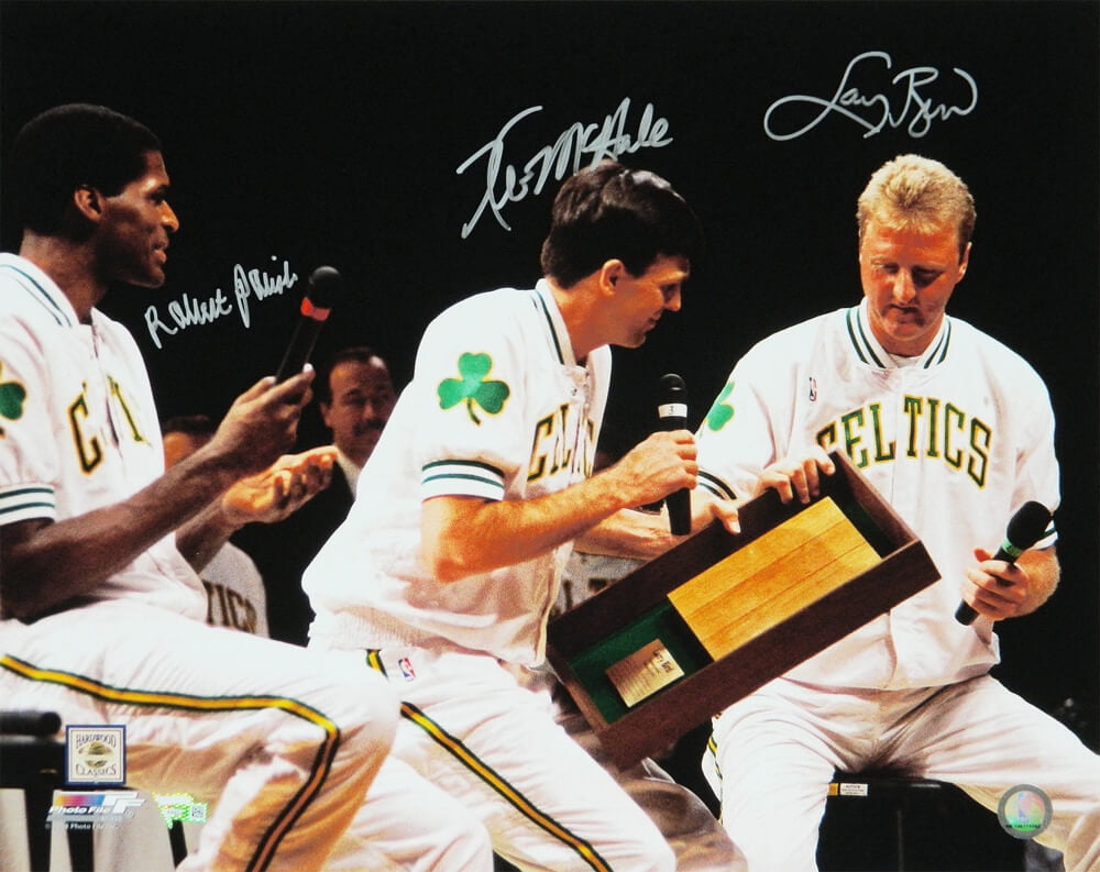 Larry Bird & Kevin McHale & Robert Parish Triple Signed Boston Celtics ...