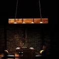 39 inch Vintage Rust Wood Linear Pendant Light LED Hanging Light ...