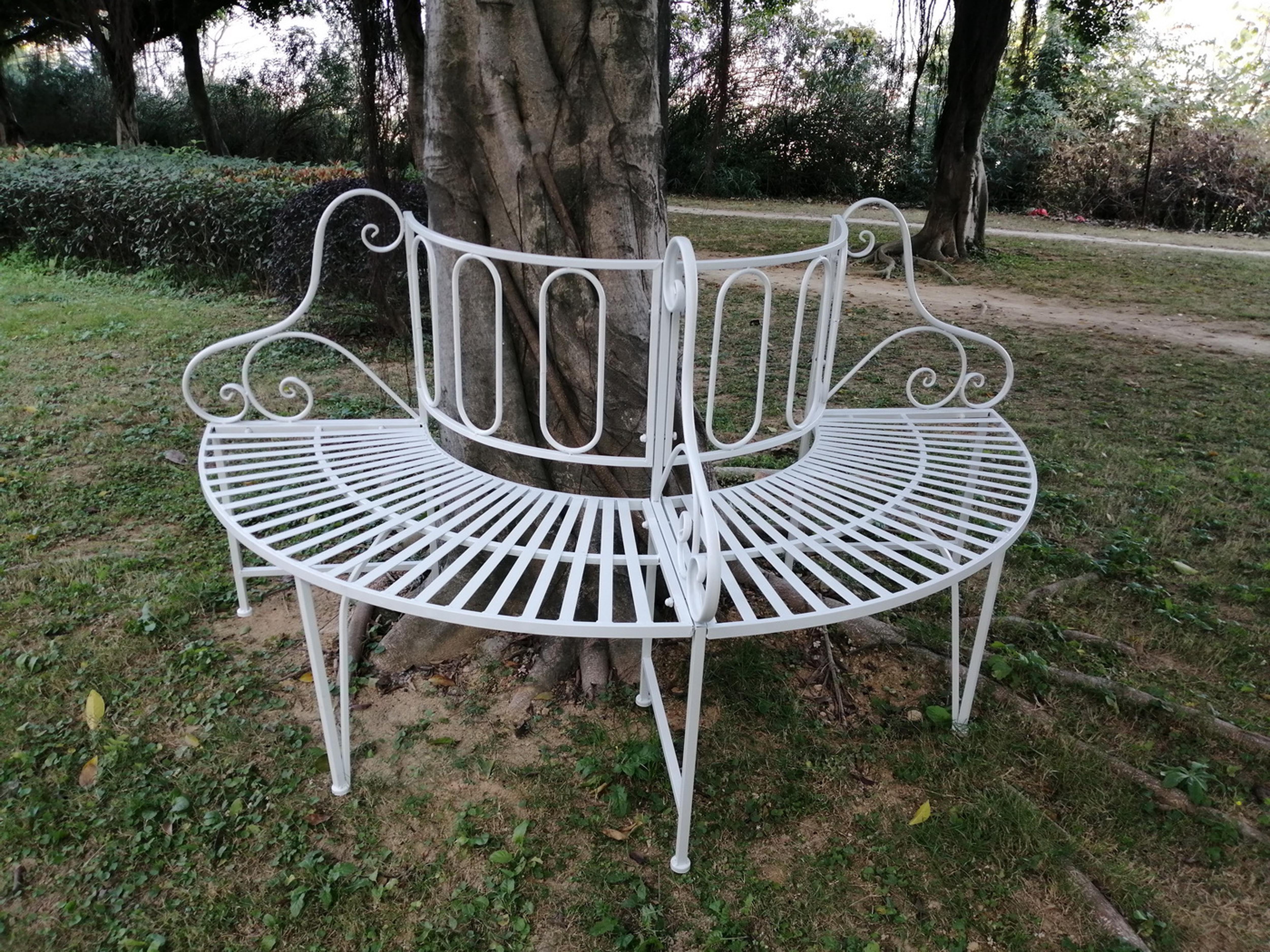 WHITE METAL TREE GARDEN BENCH - Walmart.com - Walmart.com