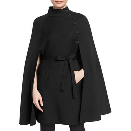 Celmia Women Cloak High Collar Winter Coat Capes Casual Jacket ...