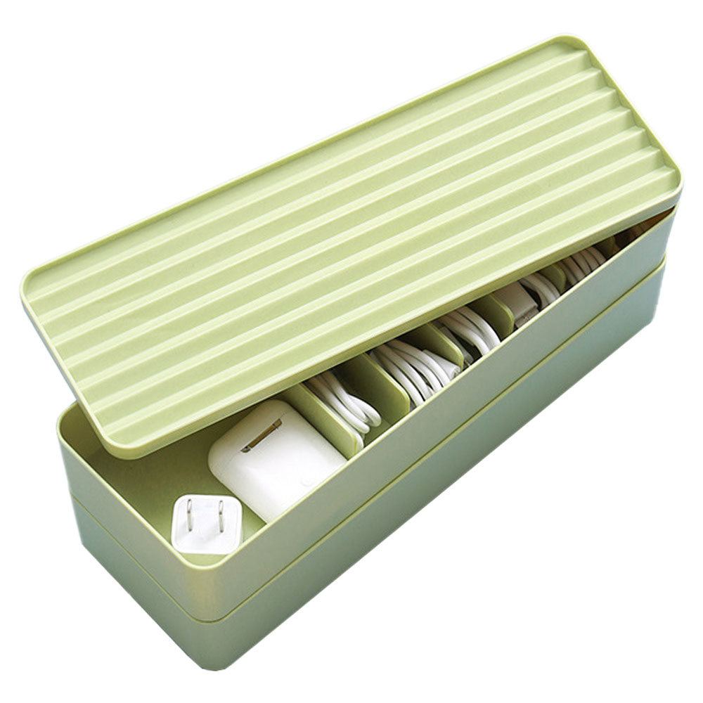 Plastic Cable Organizer Box with Compartments, Desk Accessories Storage ...