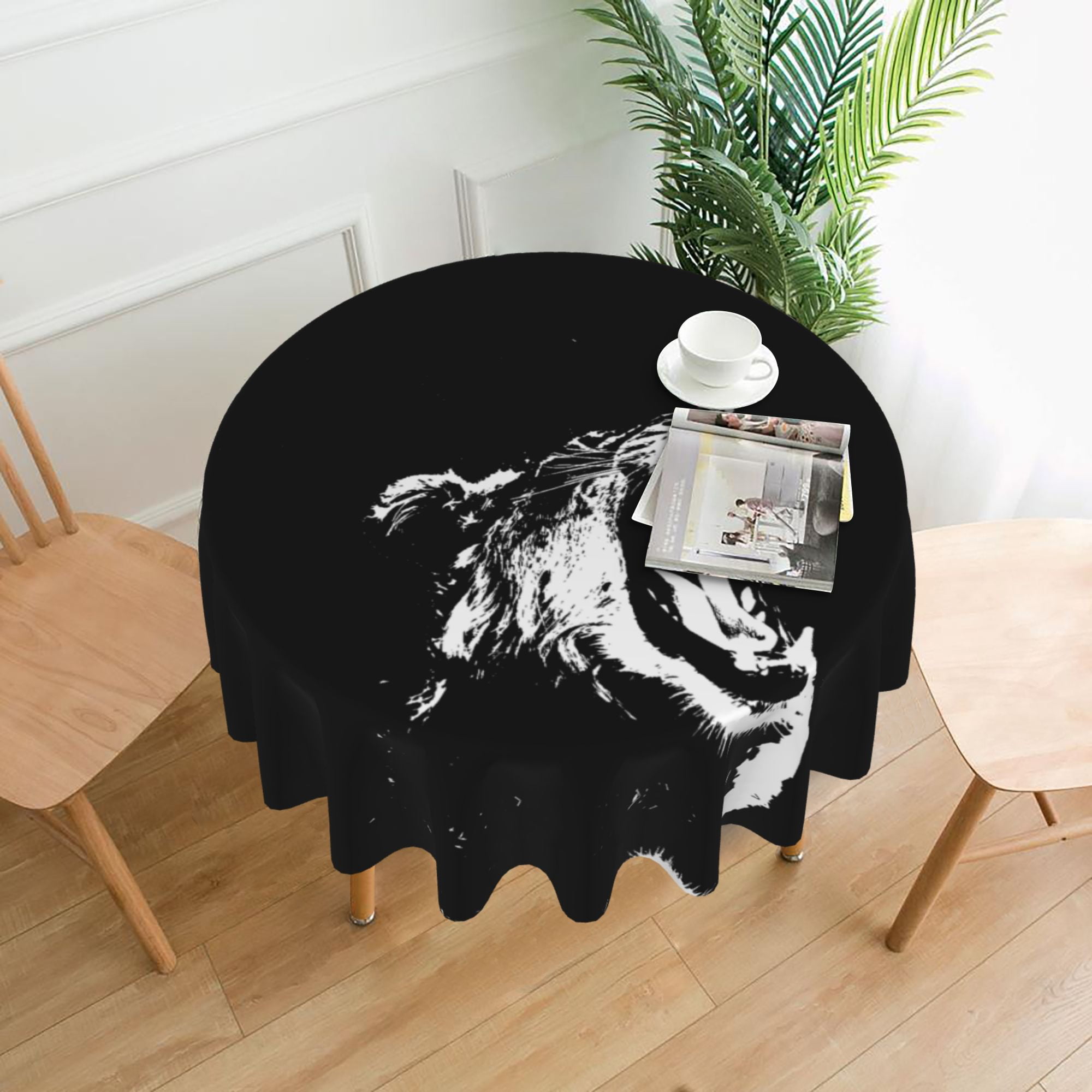 ZICANCN Round Table Cloths 60 Inch, Dangerous Lion King Face Table ...