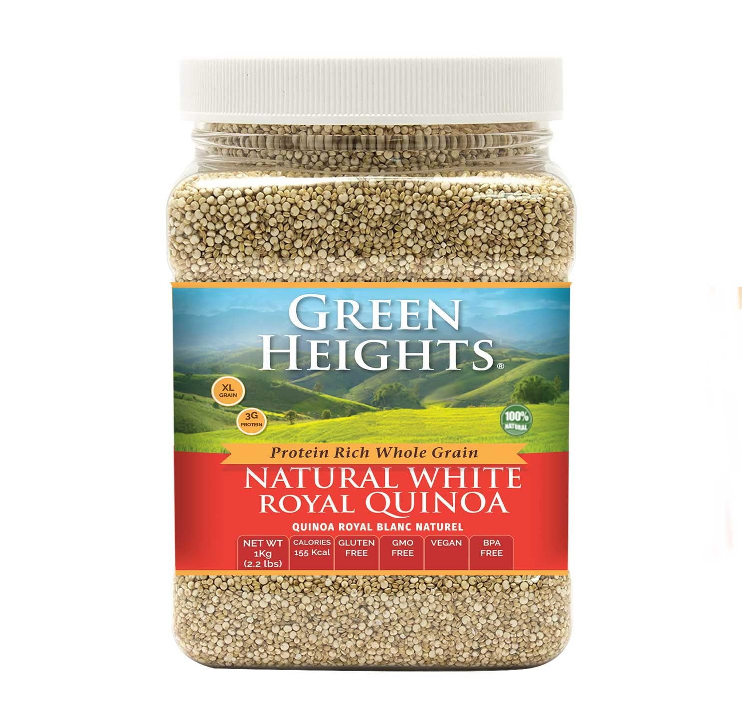 Natural White Royal Quinoa - 24 Ounce / 680 Grams Jar (15+ Servings ...
