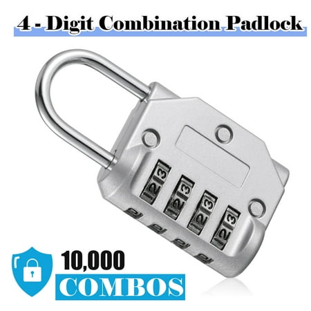 Pack of 4 4 Digit Padlock Metal Home Hotel Dorm Door Cupboard Dresser ...