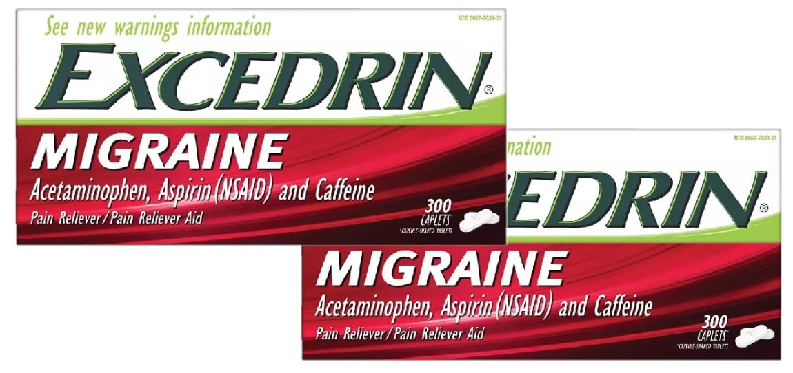 2 Pack | Excedrin Migraine Coated Caplets (300 ct.) - Walmart.com ...