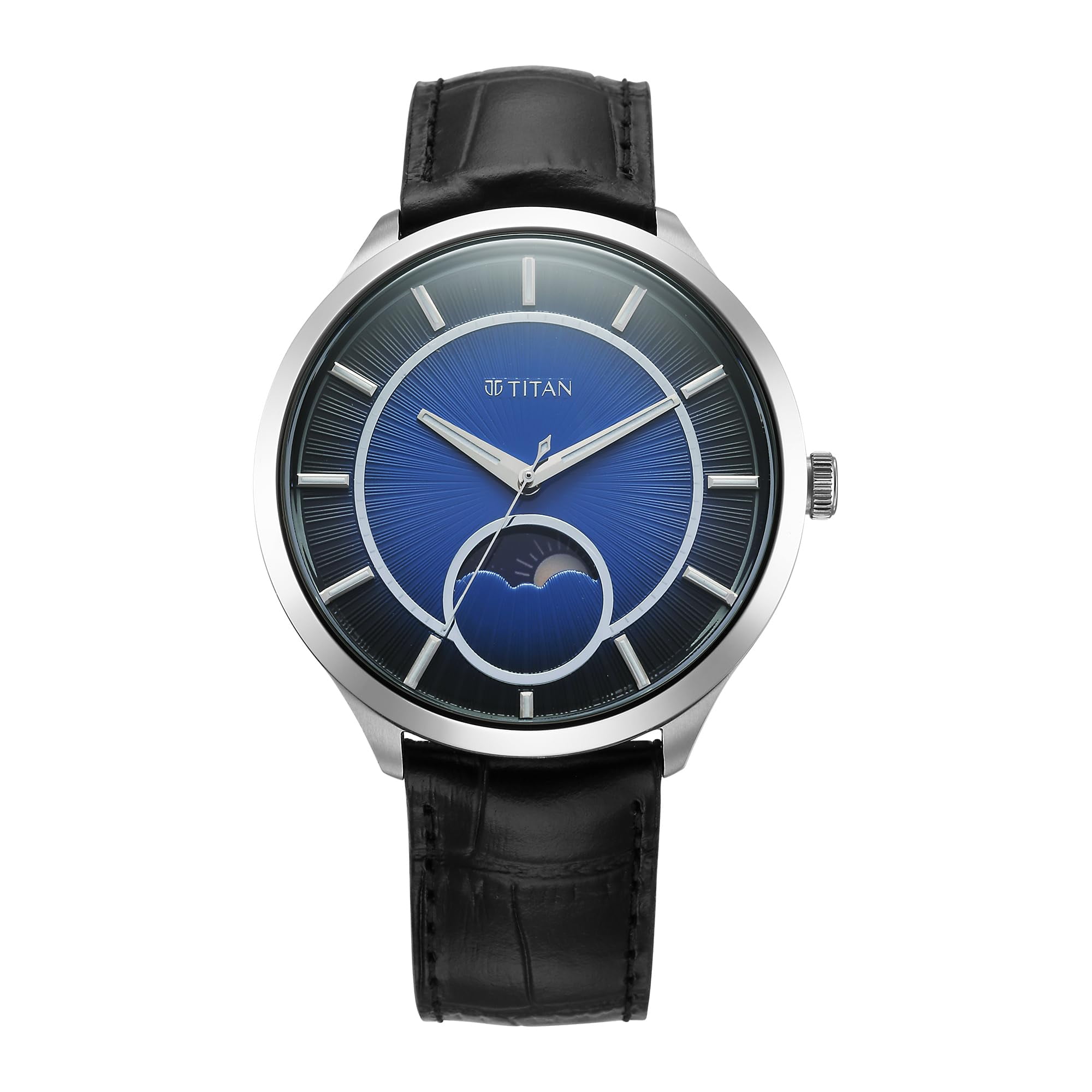 Click here for Titan Luna Sun Moon Sub-Dial In Cobalt Blue - Stel... prices