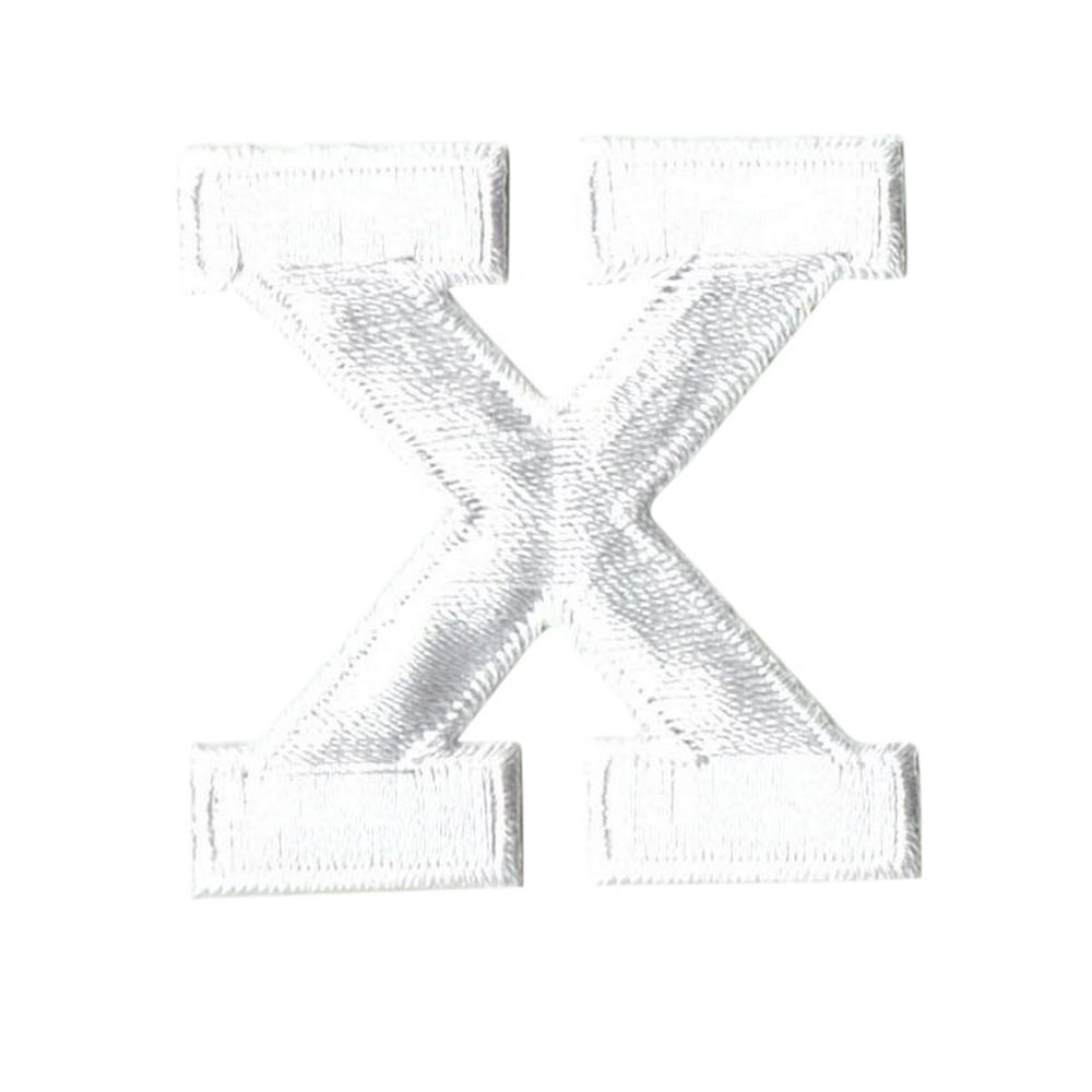 Alphabet Letter - X - Color White - 2" Block Style - Iron On ...