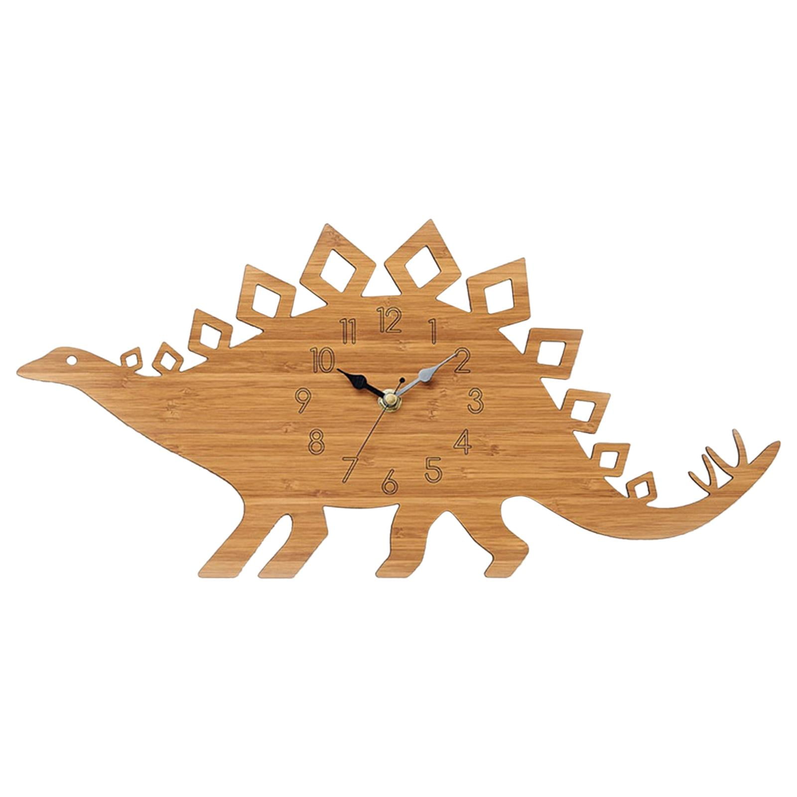 Wooden Dinosaur Wall Clock Desktop Living Room kids children room Watch ...
