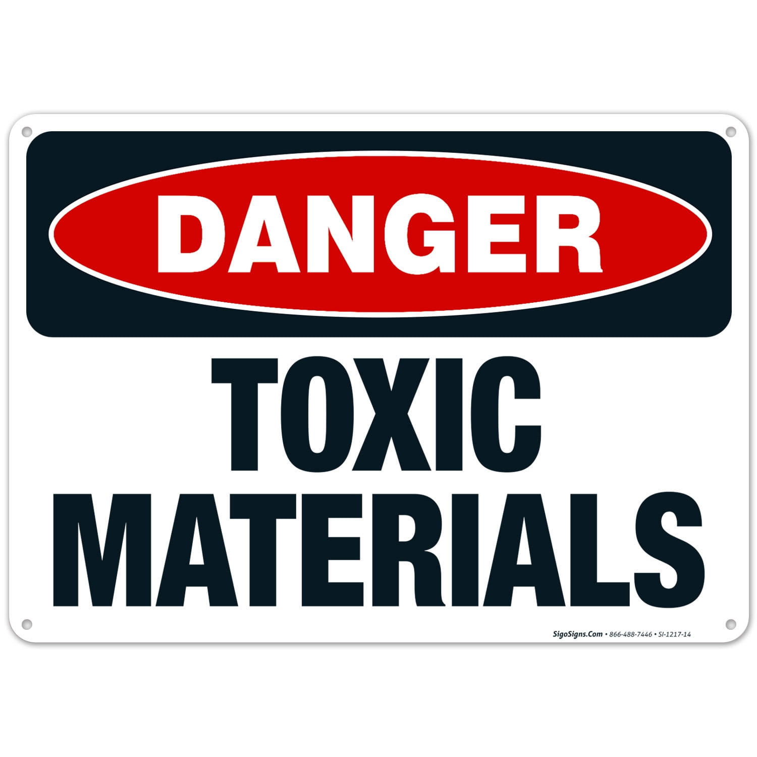 Danger Toxic Materials Sign, OSHA Danger Sign, 10x14 Aluminum - Walmart.com