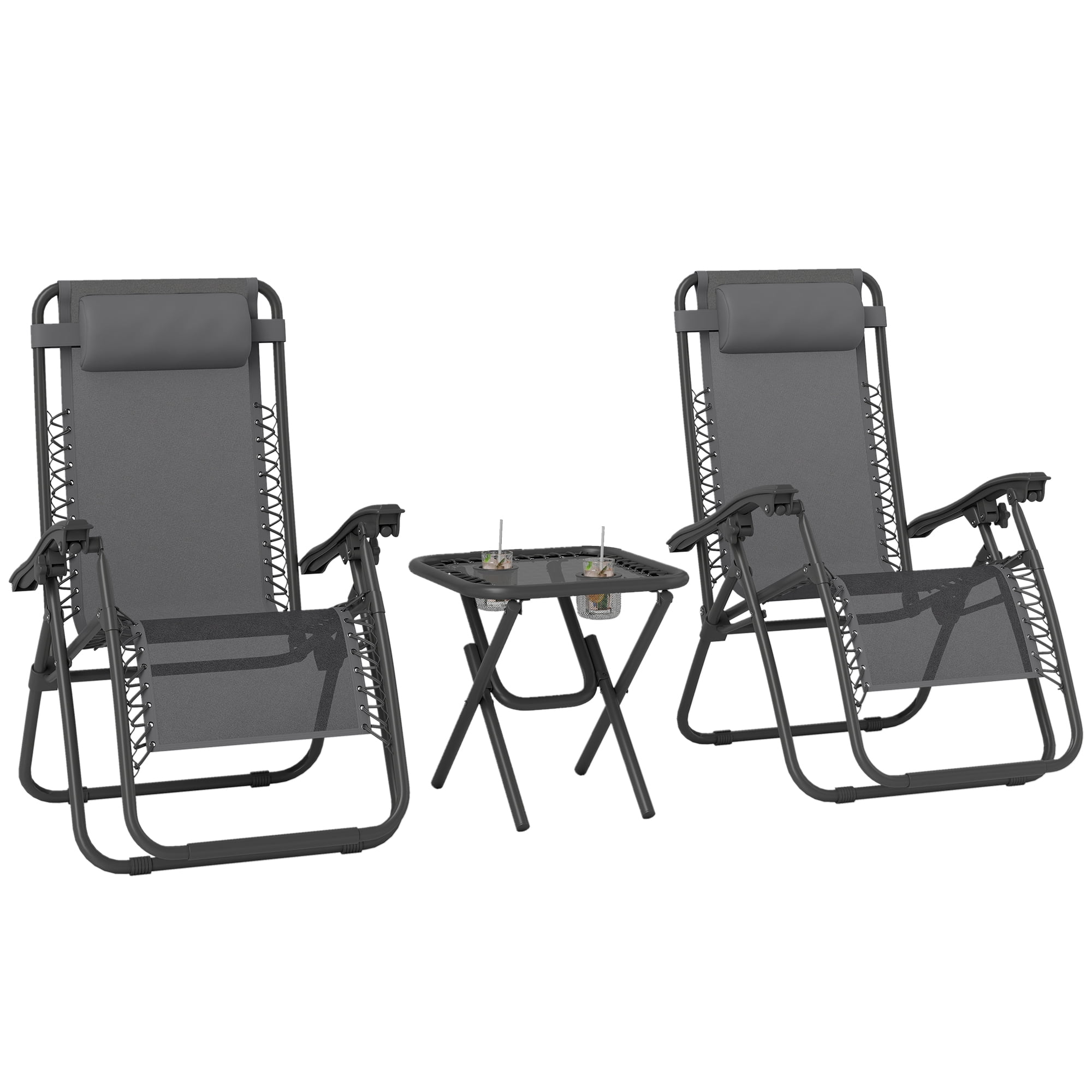 Click here for Outsunny Zero Gravity Chair Set With Folding Table... prices