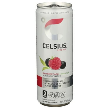 Celsius Healthy Energy Drink, Non-Carbonated, Sugar Free, Raspberry ...
