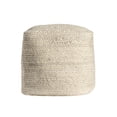 Ox Bay Sage Square Ivory Braided Indoor Pouf Ottoman, 18"H x 18"W ...
