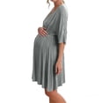 AGKIZG Solid Color Maternity Nursing Summer Dress Fabric V Neck Short ...
