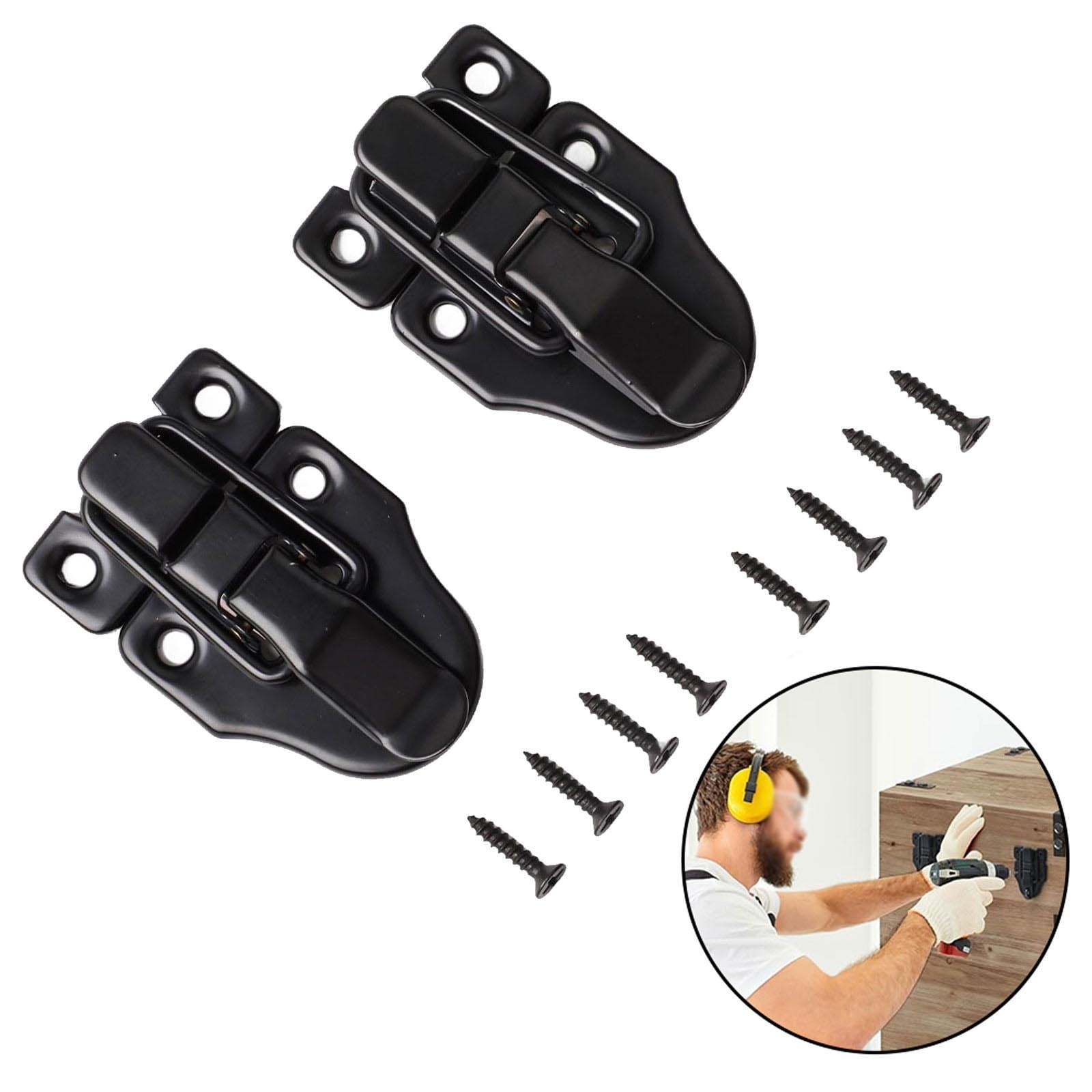 Heavy Duty Black Duckbill Tool Box Latches with Hardened Screws Pack of ...