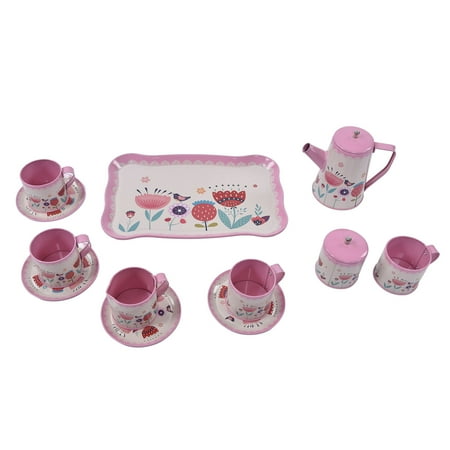 Kids Tea Set Children Afternoon Tea Time Pretend Toy Tin Tea Playset ...