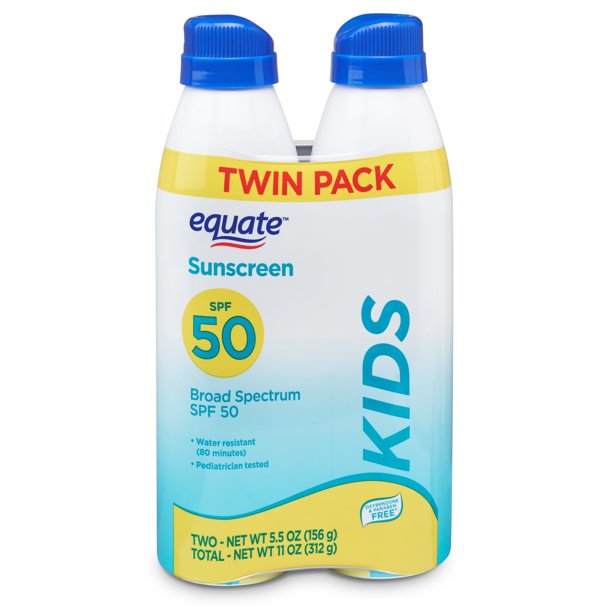 Equate Kids Sunscreen Spray, SPF 50, 11 oz, 2 Count - Walmart.com