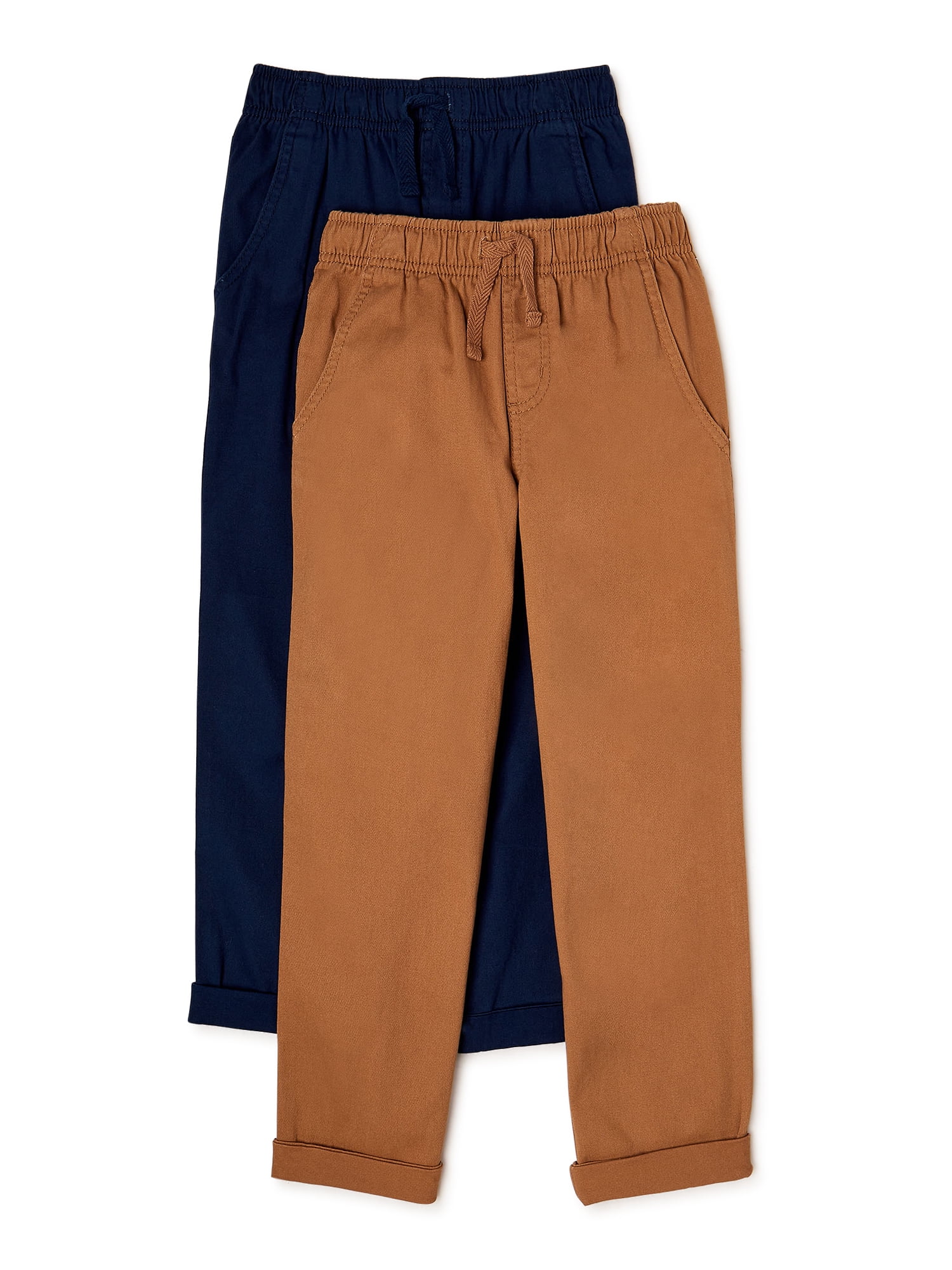 Wonder Nation Boys Pull-On Pants, 2-Pack, Sizes 4-18 & Husky - Walmart.com