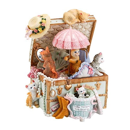 Mr.Winder Cat Music Box Cute Resin Kitty Musical Box Romantic ...