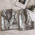 Yievot Womens Pajama Sets Silk Satin Short 2pcs Pj Sets Button Down