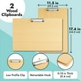 2-Pack 11x17 Large Wood Clipboards, Vertical & Horizontal, Ideal for ...