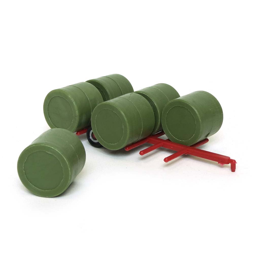 1/64 Plastic Red Frame Round Bale Transport and 6 Hay Bales - Walmart.com