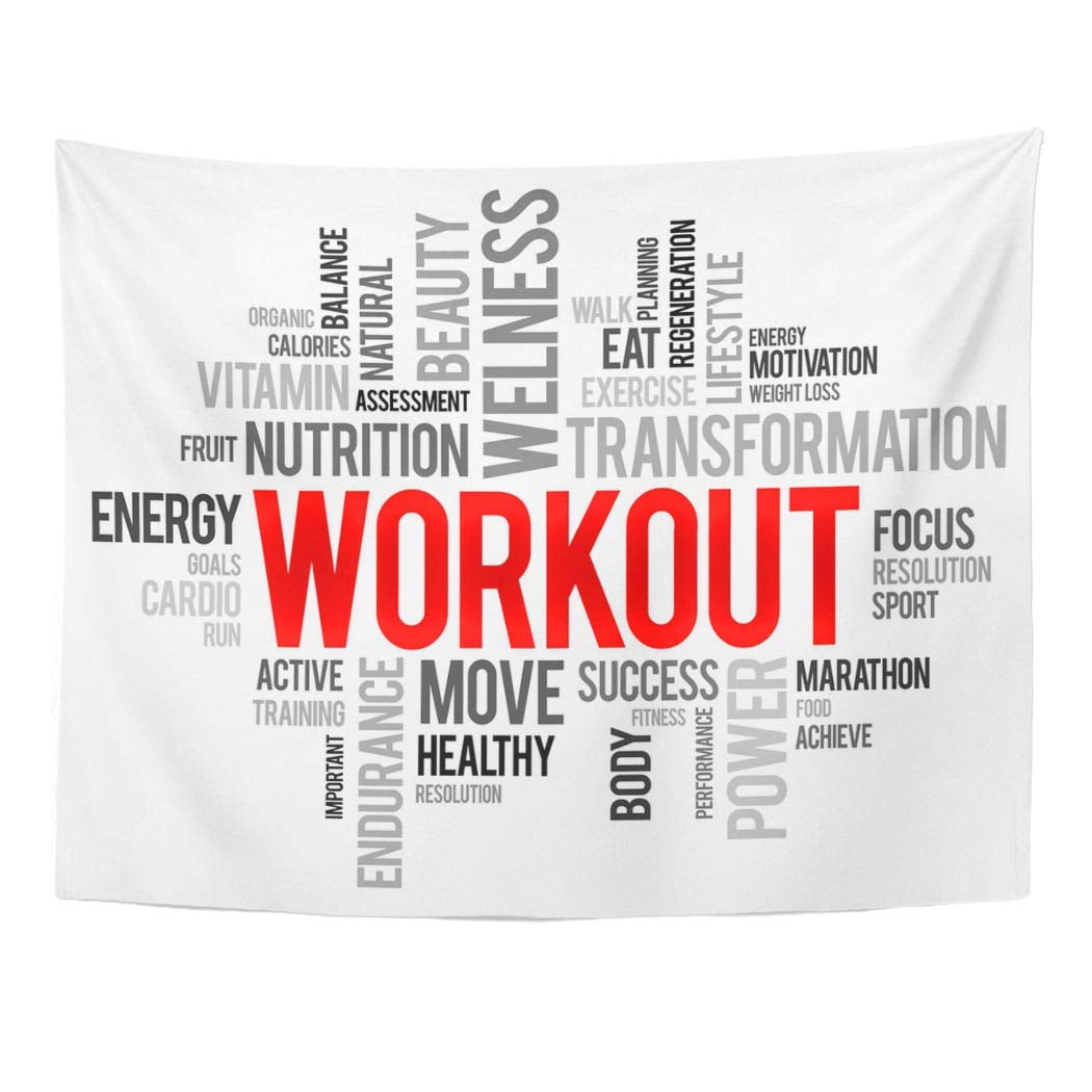 ZEALGNED Text Workout Word Cloud Fitness Health Gym Strength Tag ...