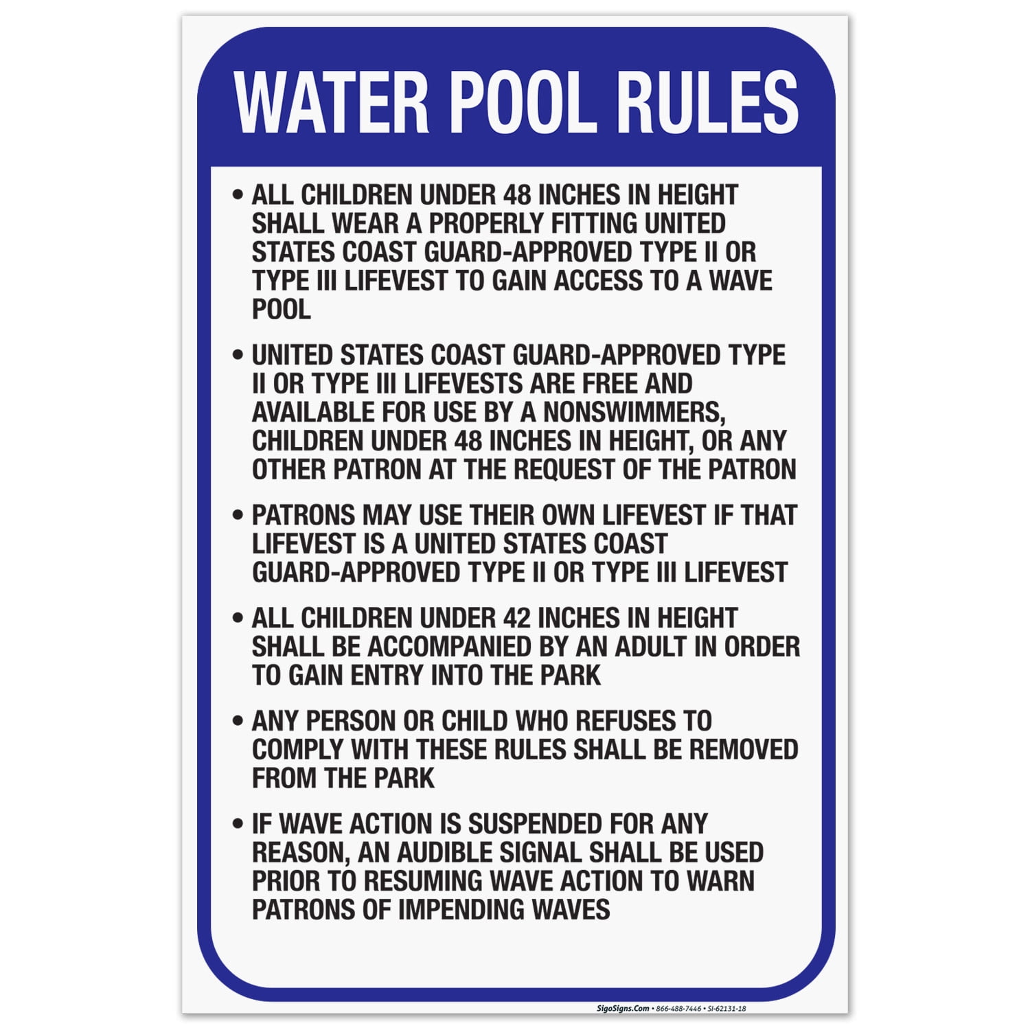 Ohio Water Pool Rules Sign, Complies With State Of Ohio Pool Safety ...
