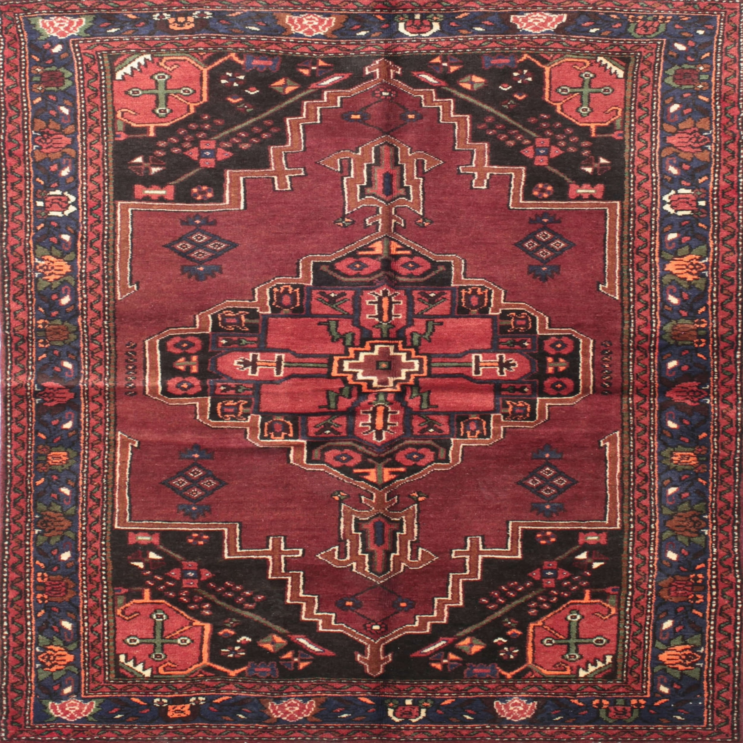 Ahgly Company Indoor Square Traditional Chestnut Brown Persian Area ...