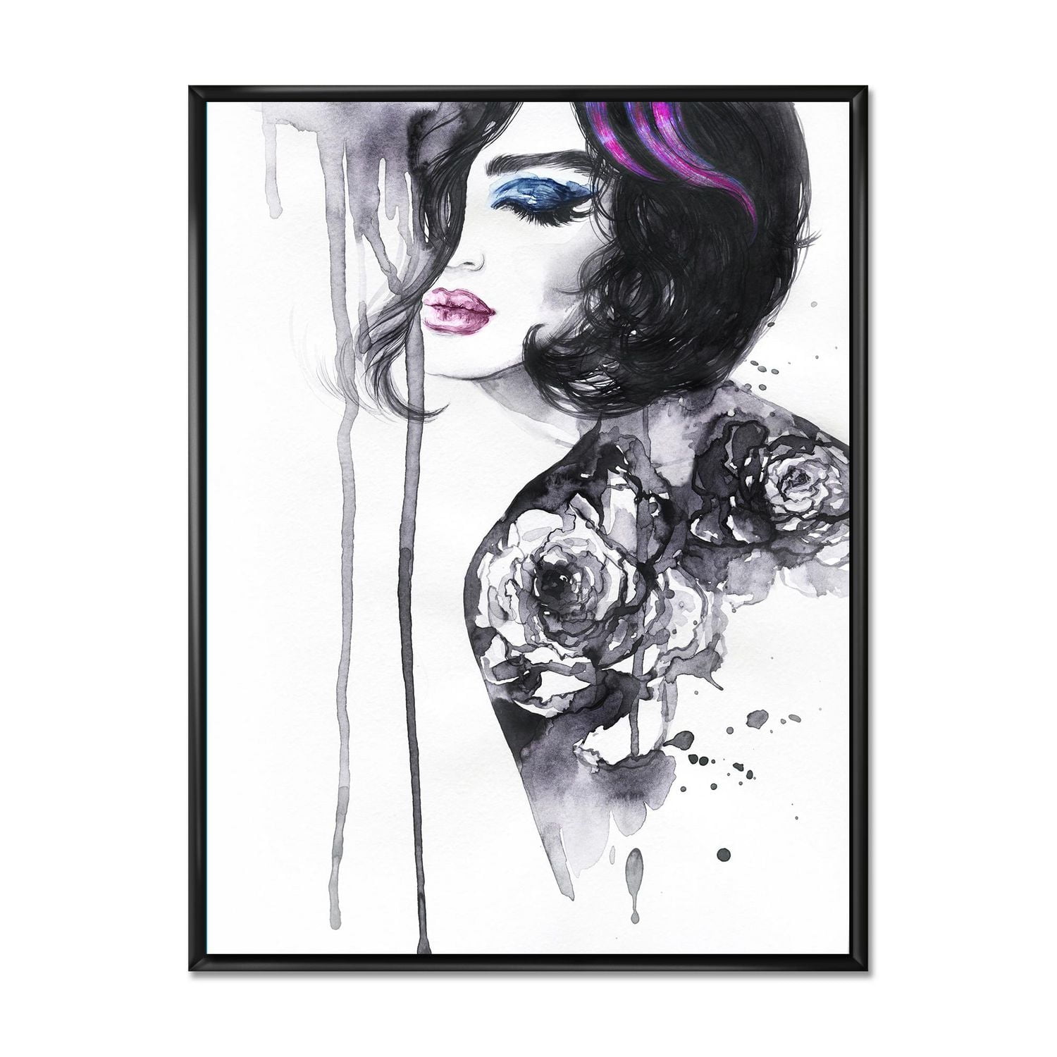 Click here for Designart Painting Female Portrait Float Frame Wal... prices