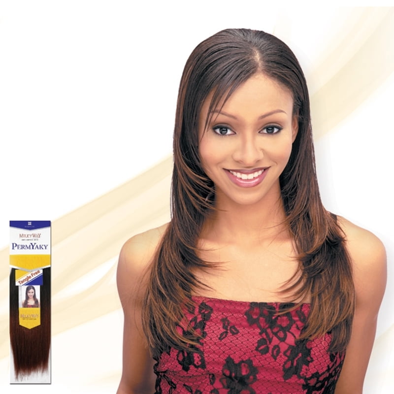 MILKYWAY 100% HUMAN HAIR WEAVE EXTENSION (ALL LENGTHS)- YAKY PERM [2 ...