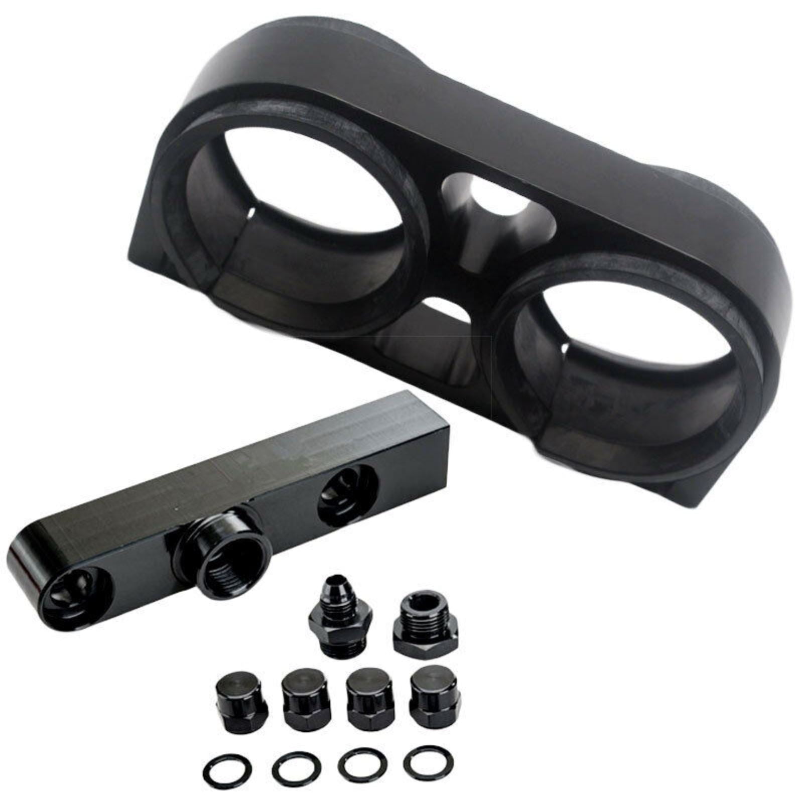 Billet Twin Dual Bosch 044 380lph AEM Fuel Pump Outlet Manifold ...