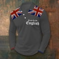 LPKRT Men Uk Flag Long Sleeve Zip Polo Shirt - Raglan Button Top ...