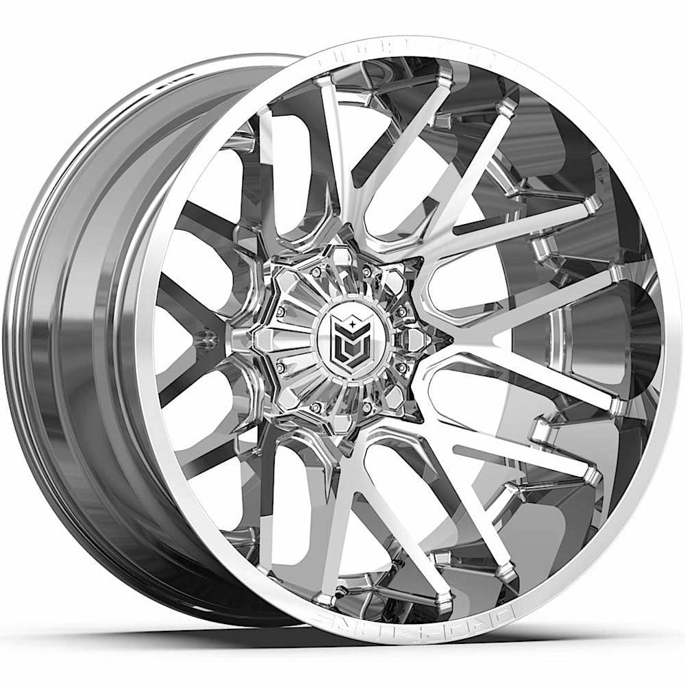 DropStars 654C Chrome Wheel Rim, 20" x 10" 8 x 180mm -25mm, 654C ...