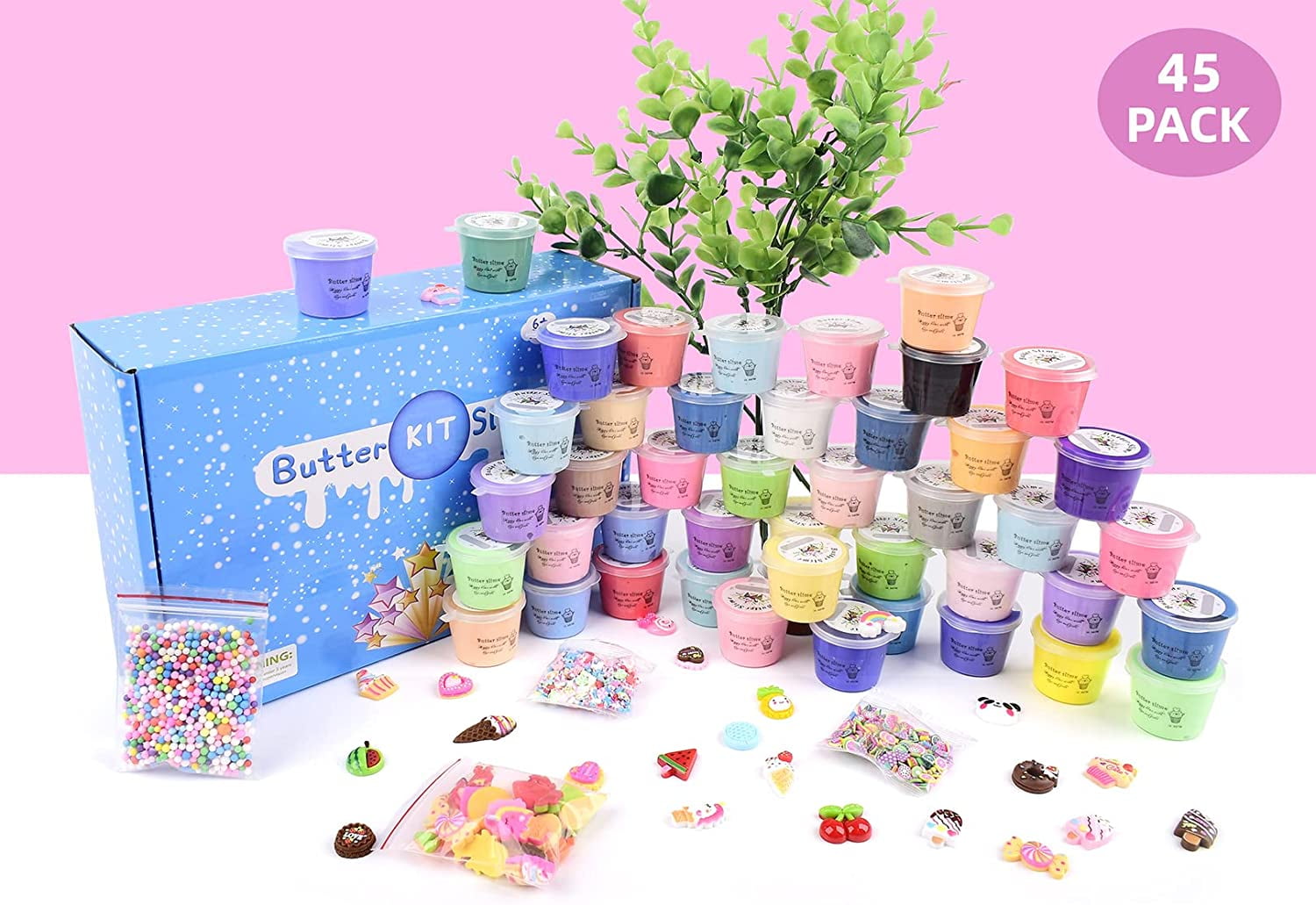 Buy 45 Pack Mini Butter Slime Kit, Scented Slime Party Favor Gifts,DIY ...
