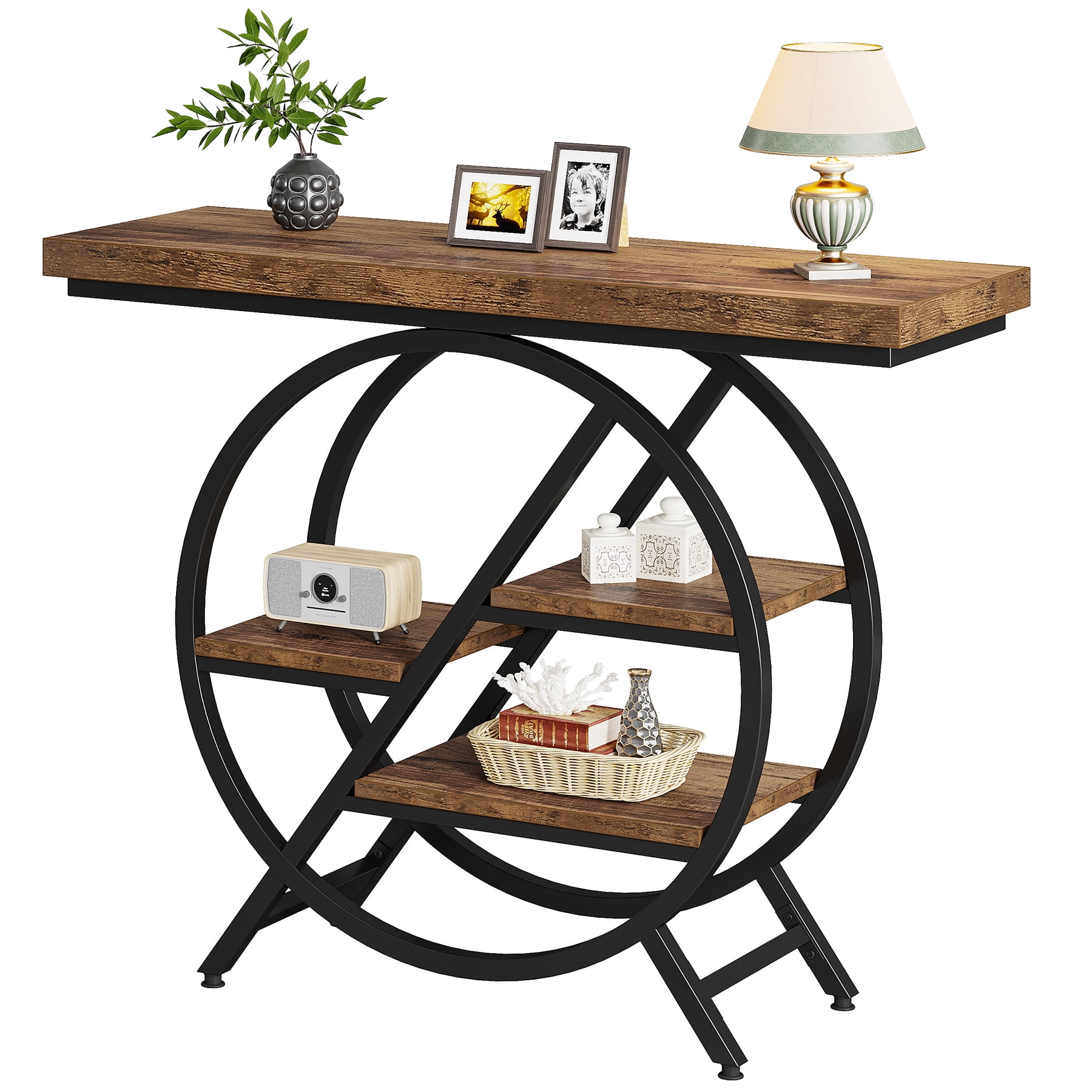 Click here for Fnova 40 Industrial Console Table  4-Tier Entryway... prices