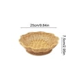 Hand Woven Wicker Fruit Basket Pedestal Bowl Flower Shaped Rattan ...