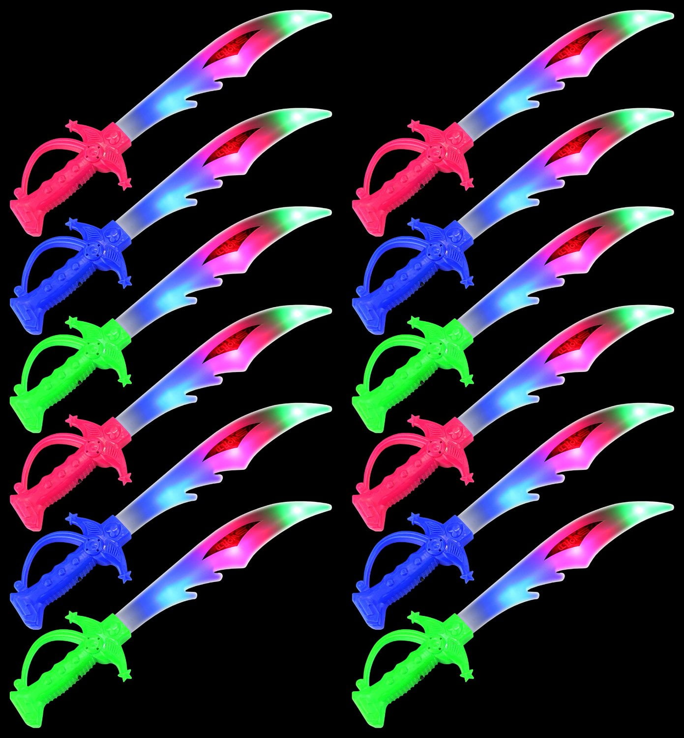 Set of 12 VT Star Pirate Flashing LED Light Up Party Favor Toy Light ...