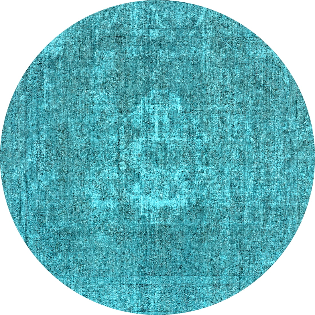 Ahgly Company Indoor Round Oriental Light Blue Industrial Area Rugs, 7 ...