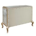 Maklaine 3-Drawer Wood Chest with Gold Trim in Champagne Silver ...