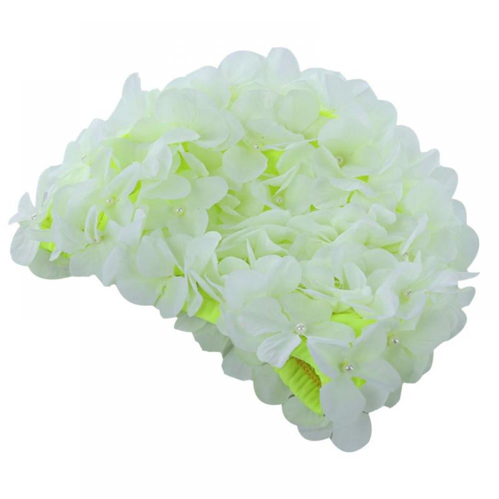 3D Vintage Floral Ladies Swim Cap, Women's Petal Retro Swimming Hat ...