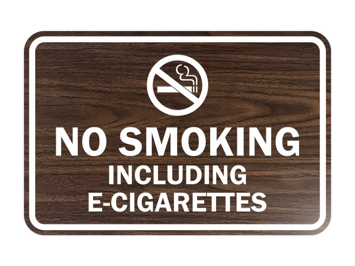 Classic Framed No Smoking Including E-Cigarettes Sign (Walnut) - Medium ...
