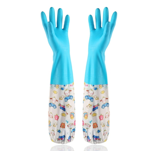 Long Cuff Thick Warm Kitchen Cleaning Glove Rubber Dishwashing Tool ...
