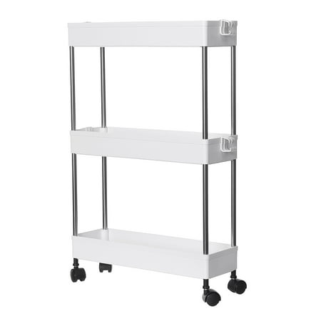 2/3/4 Tier Plastic Slim Slide Out Storage Tower Rack Cart Kitchen ...