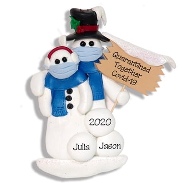 Covid-19 Snowman Family of 5 with Face Masks / Pandemic / Corona Virus ...