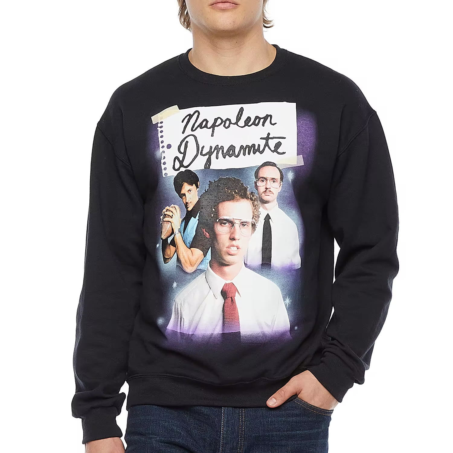 Napoleon Dynamite Mens Crewneck Sweatshirt - Photo Trio Image (Small ...