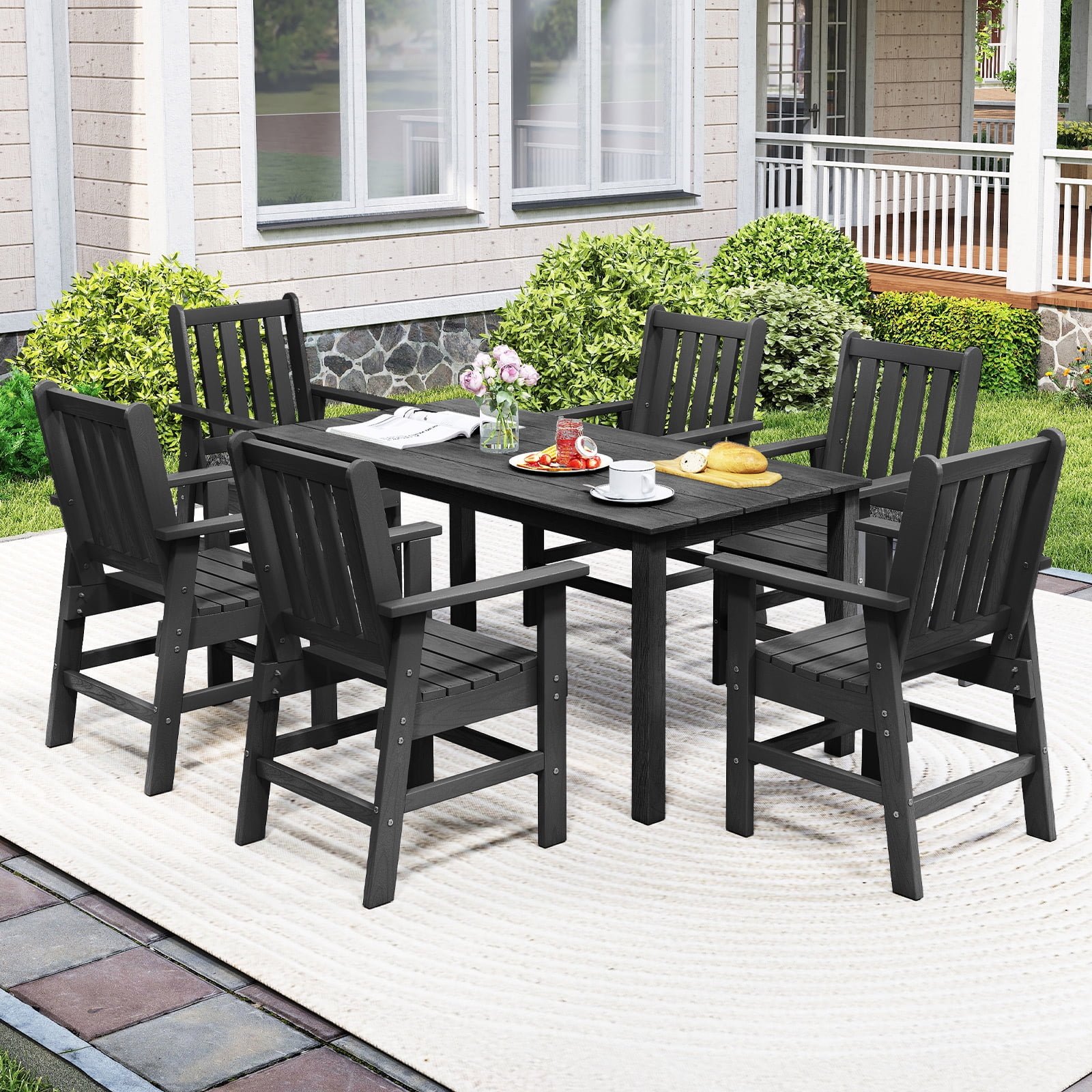 Click here for Gymax 7 Pieces Patio Dining Set Outdoor Hdpe Weath... prices