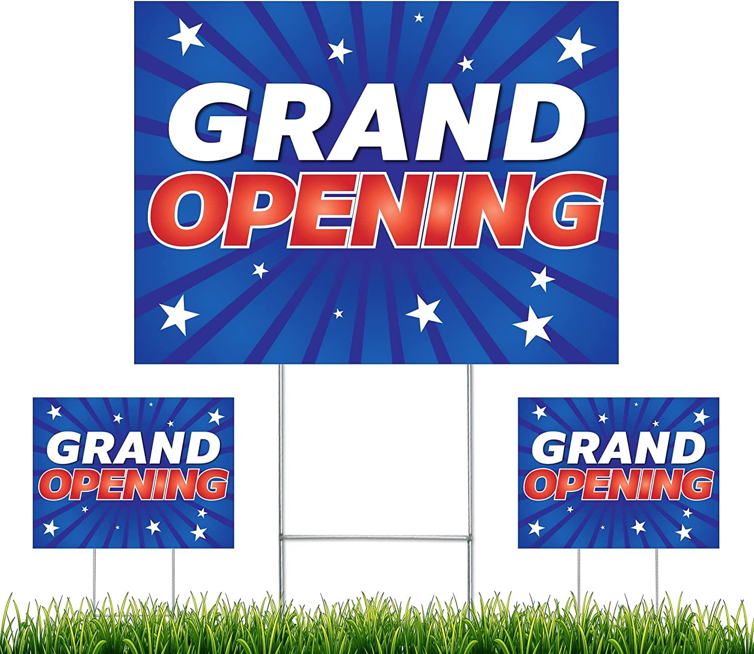 NEXT LEVEL SIGNS | Grand Opening Yard Signs | Double Sided 24 W x 18 H ...